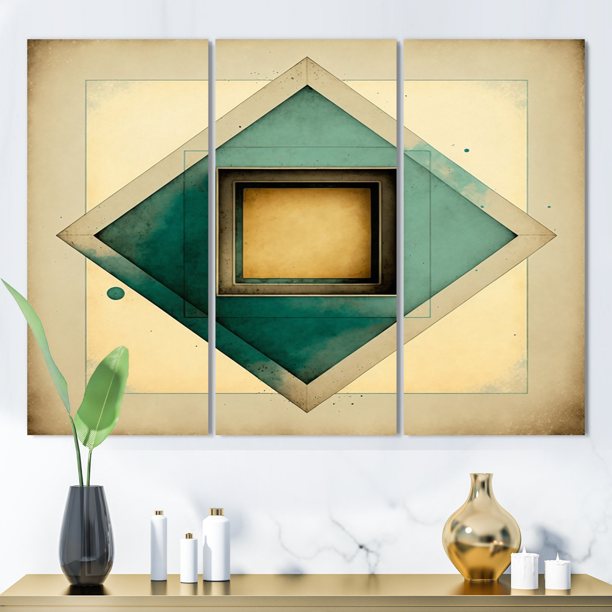 Design Art Perfect Imperfections Retro Graphics I - 3 Piece Print on ...