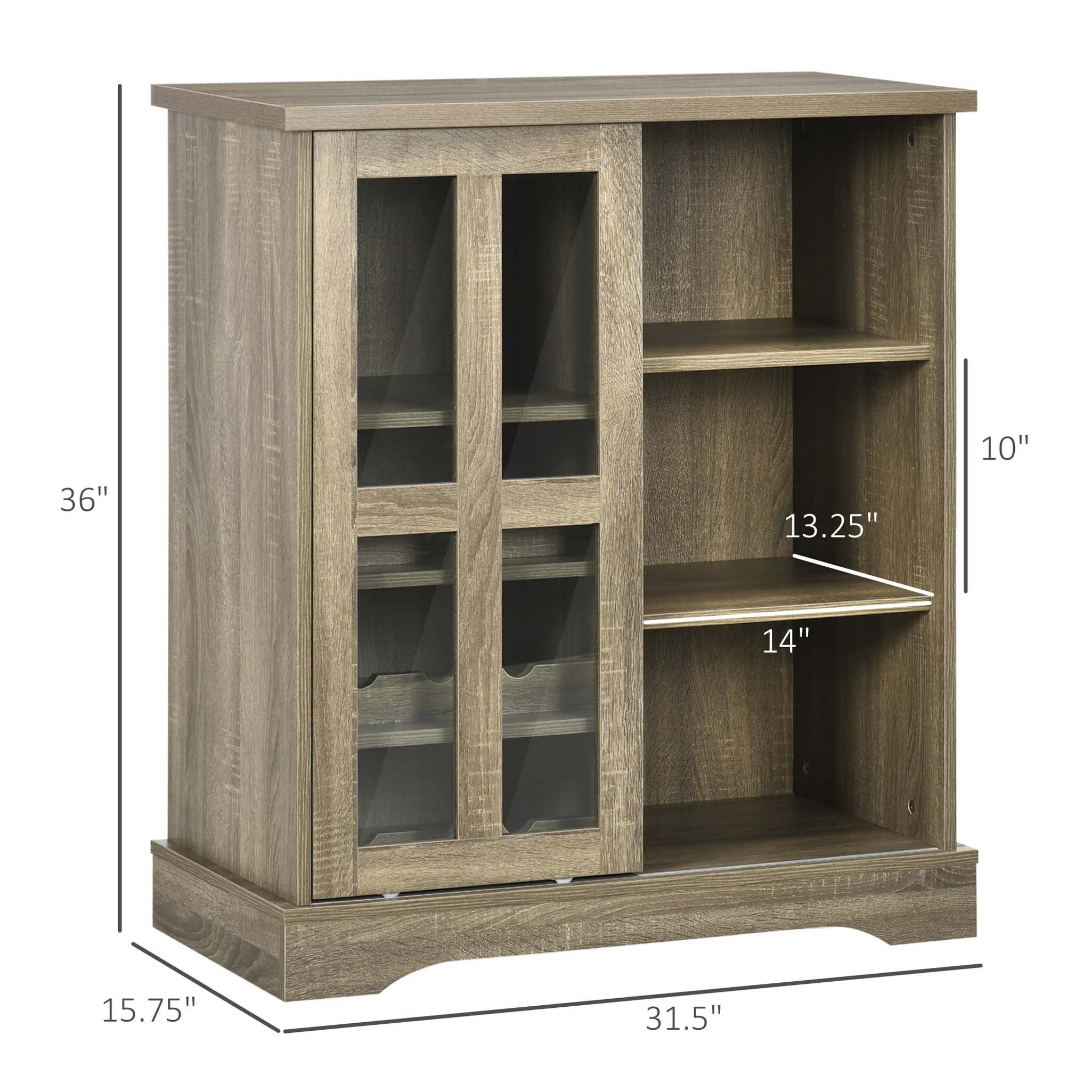 Lark Manor Coffee Bar Cabinet, 36" Sideboard Buffet Cabinet with ...