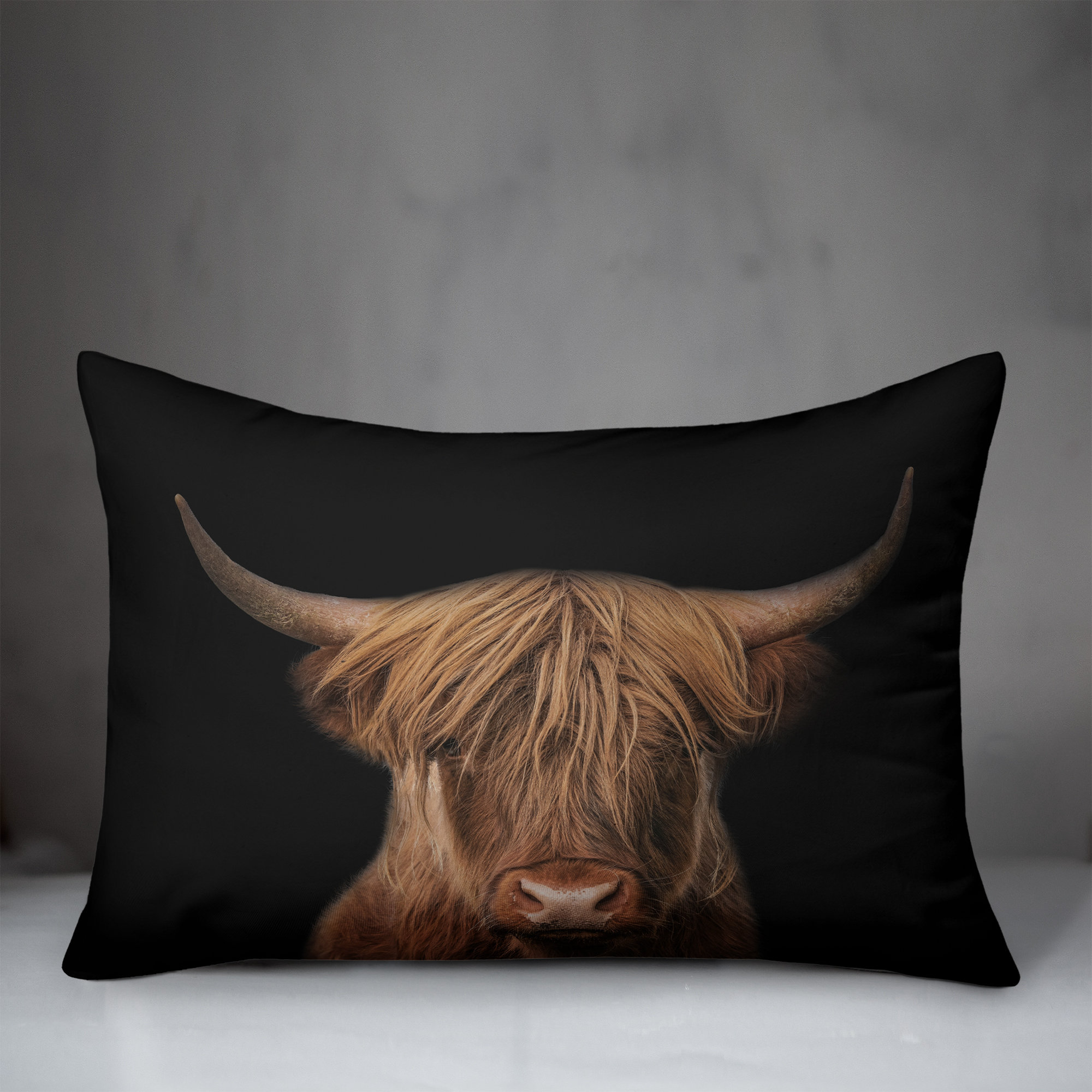 Designs Direct Creative Group Moody Highland Cow Rectangular Pillow ...