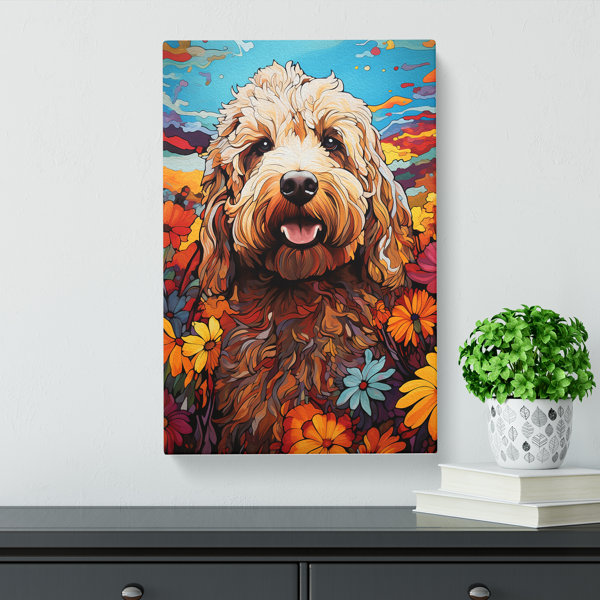 Marlow Home Co. Labradoodle Colour Field - Print | Wayfair.co.uk