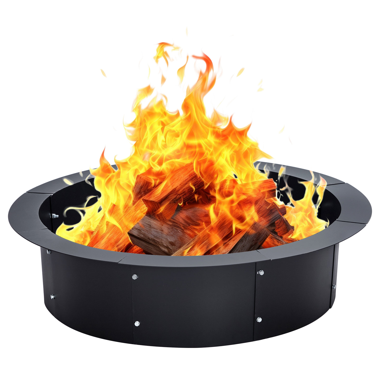 Arlmont & Co. Fire Pit Ring, 45-inch Outer Wood Brazier Diameter Fire ...