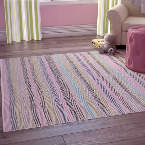 Harriet Bee Sardis Hand Woven Cotton Striped Rug & Reviews | Wayfair