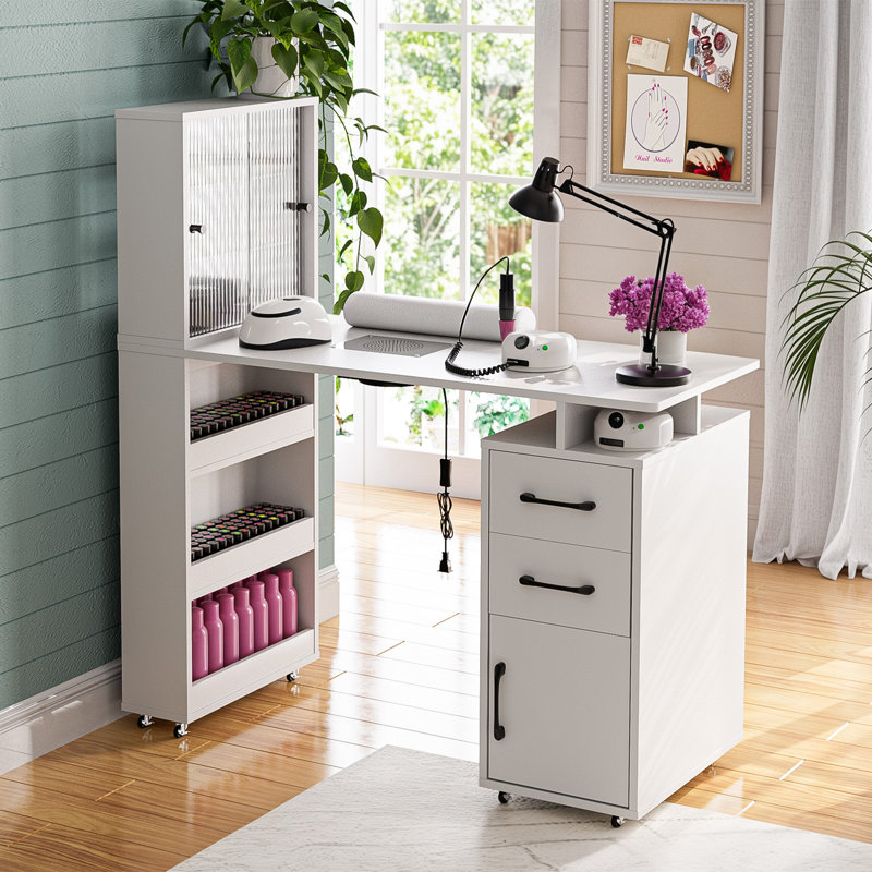 Hokku Designs Leffingwell Manicure Nail Table, Professional Nail Table ...