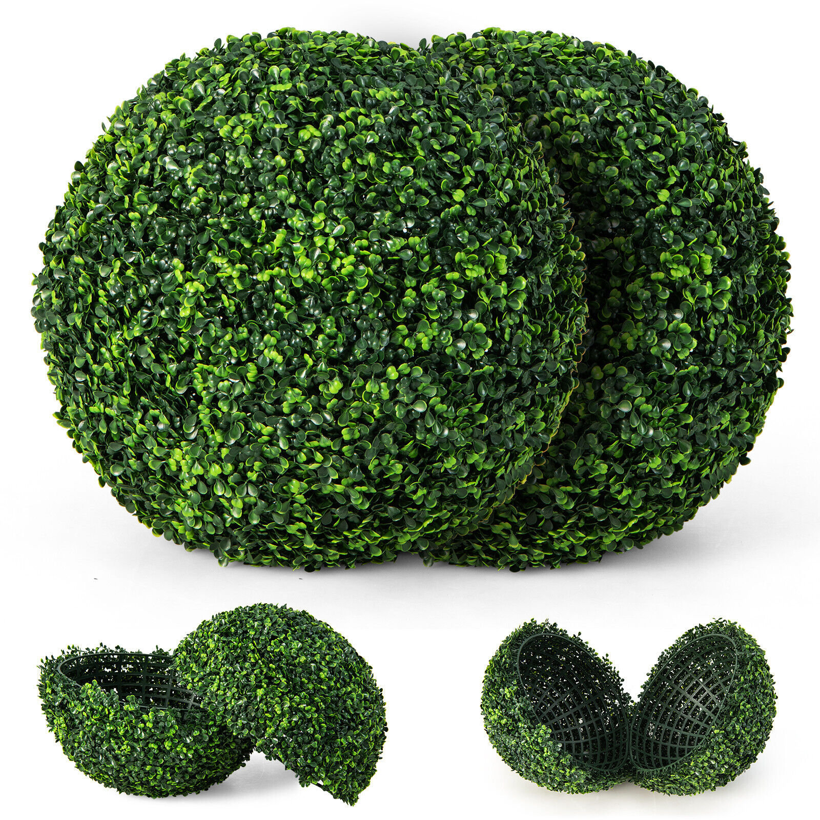 Lily Manor 2PCS Artificial Plant Topiary Balls 48CM Faux Boxwood Ball ...