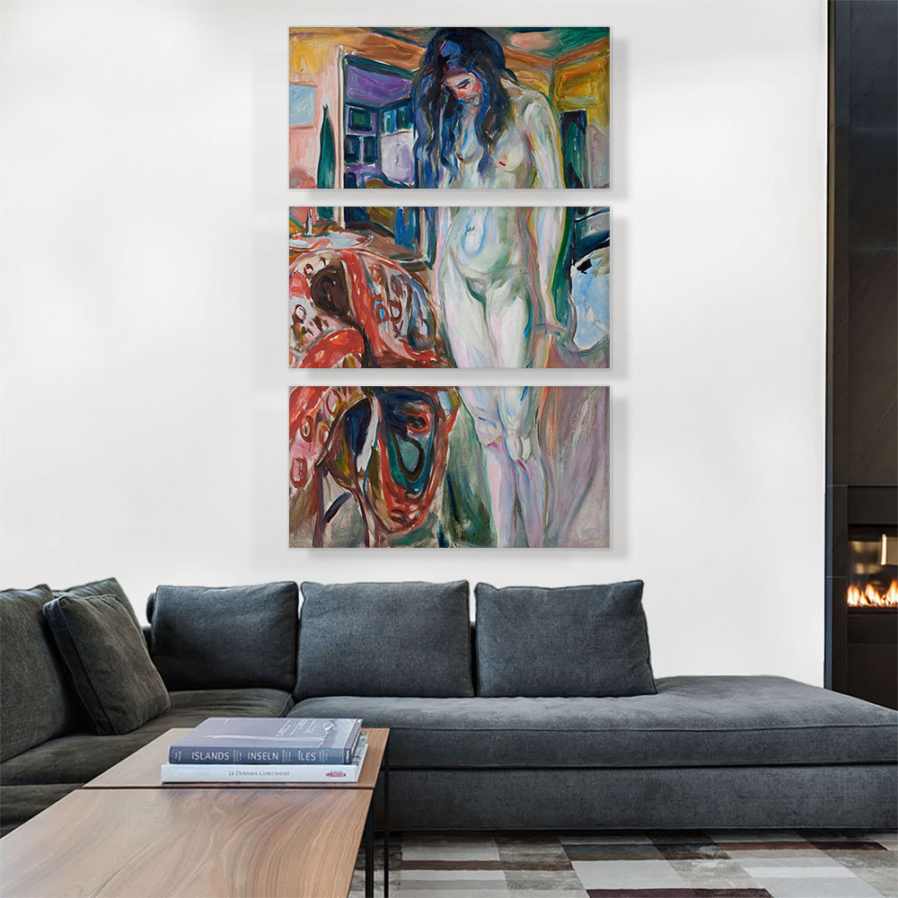 ARTCANVAS Model By The Wicker Chair 1921 Framed On Canvas 3 Pieces by ...