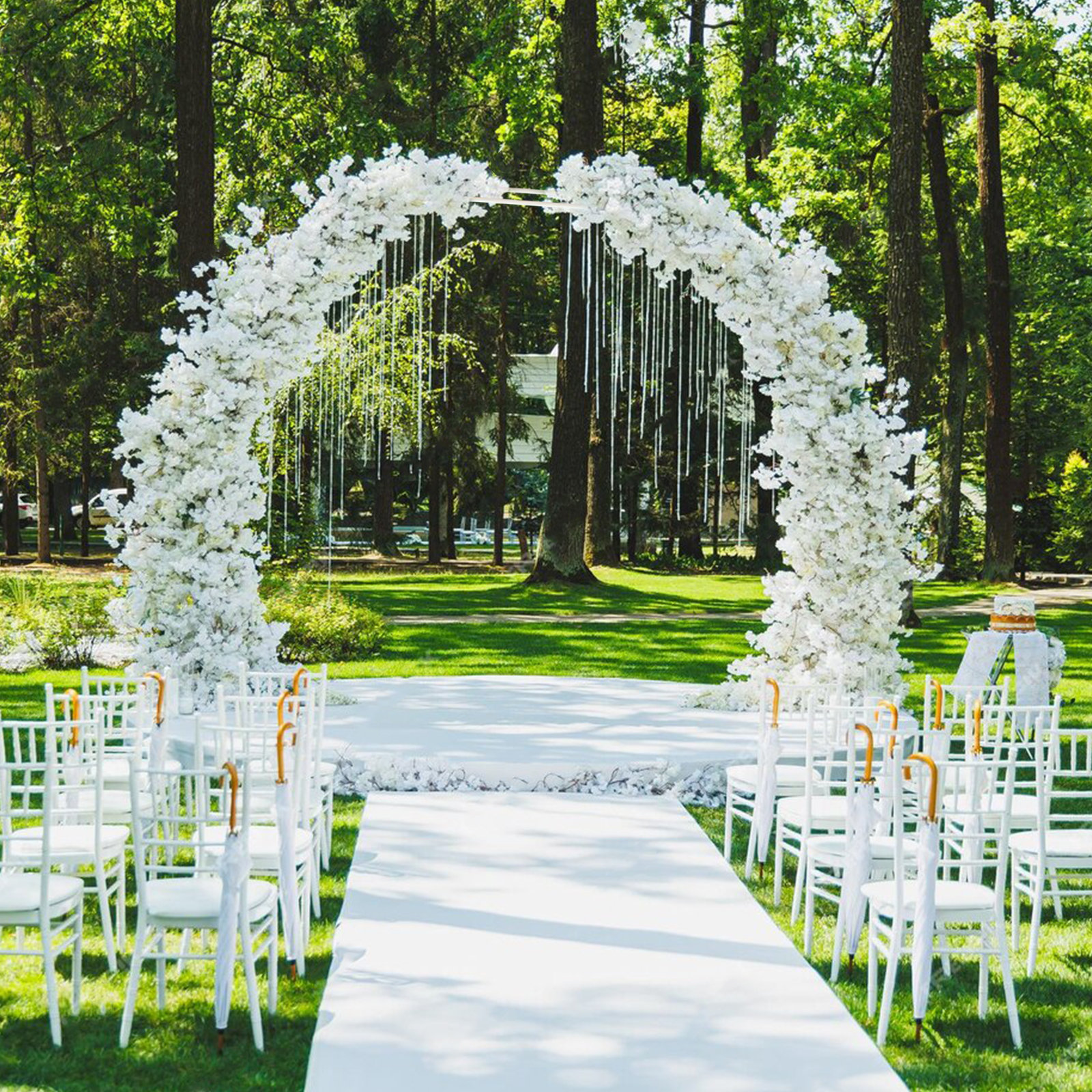 Latitude Run® Garden Arch Arbor, White Metal Garden Arch Trellis Flower ...