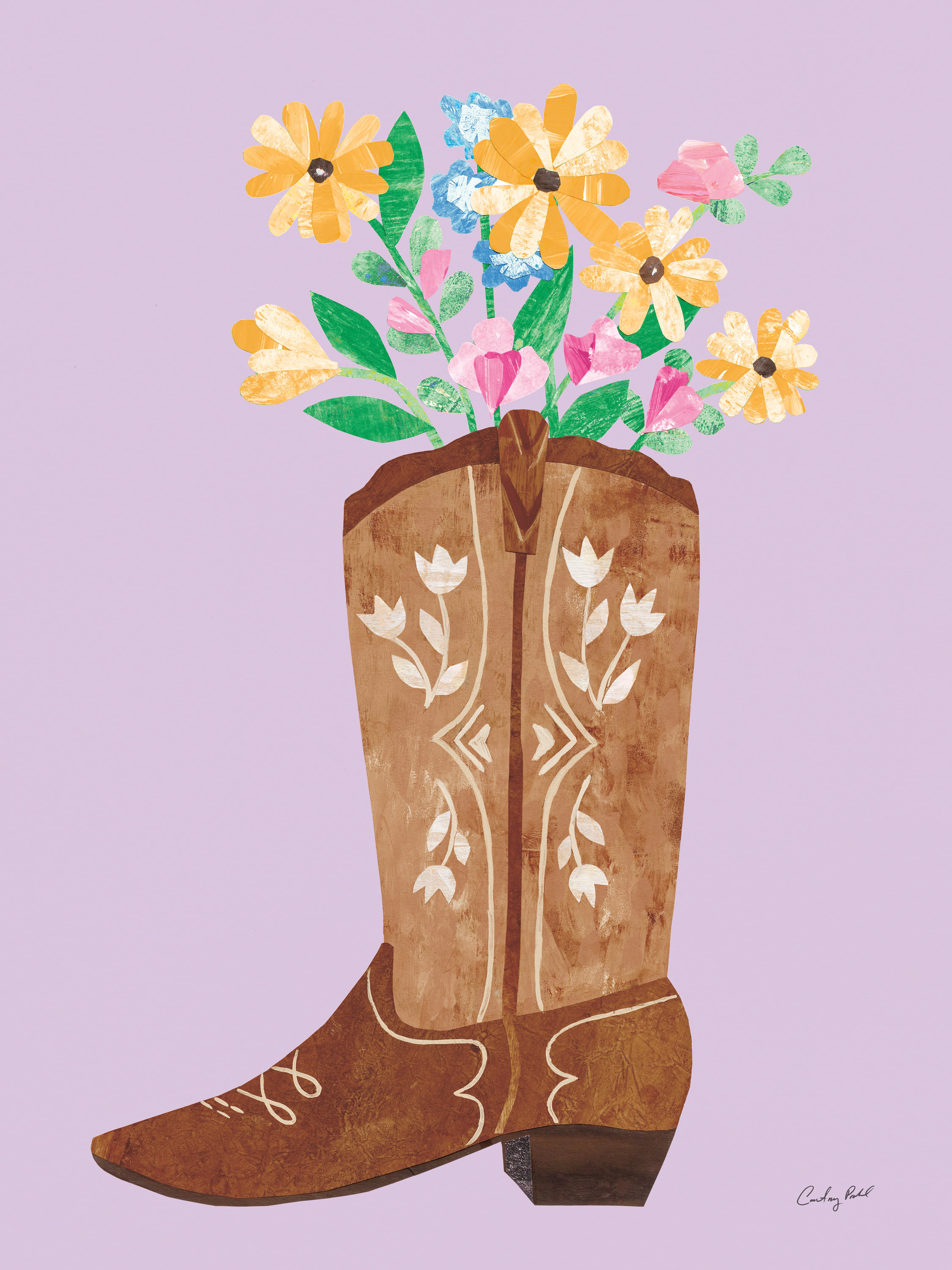 Winston Porter Bright Western Cowgirl Boot VI On Canvas Print | Wayfair