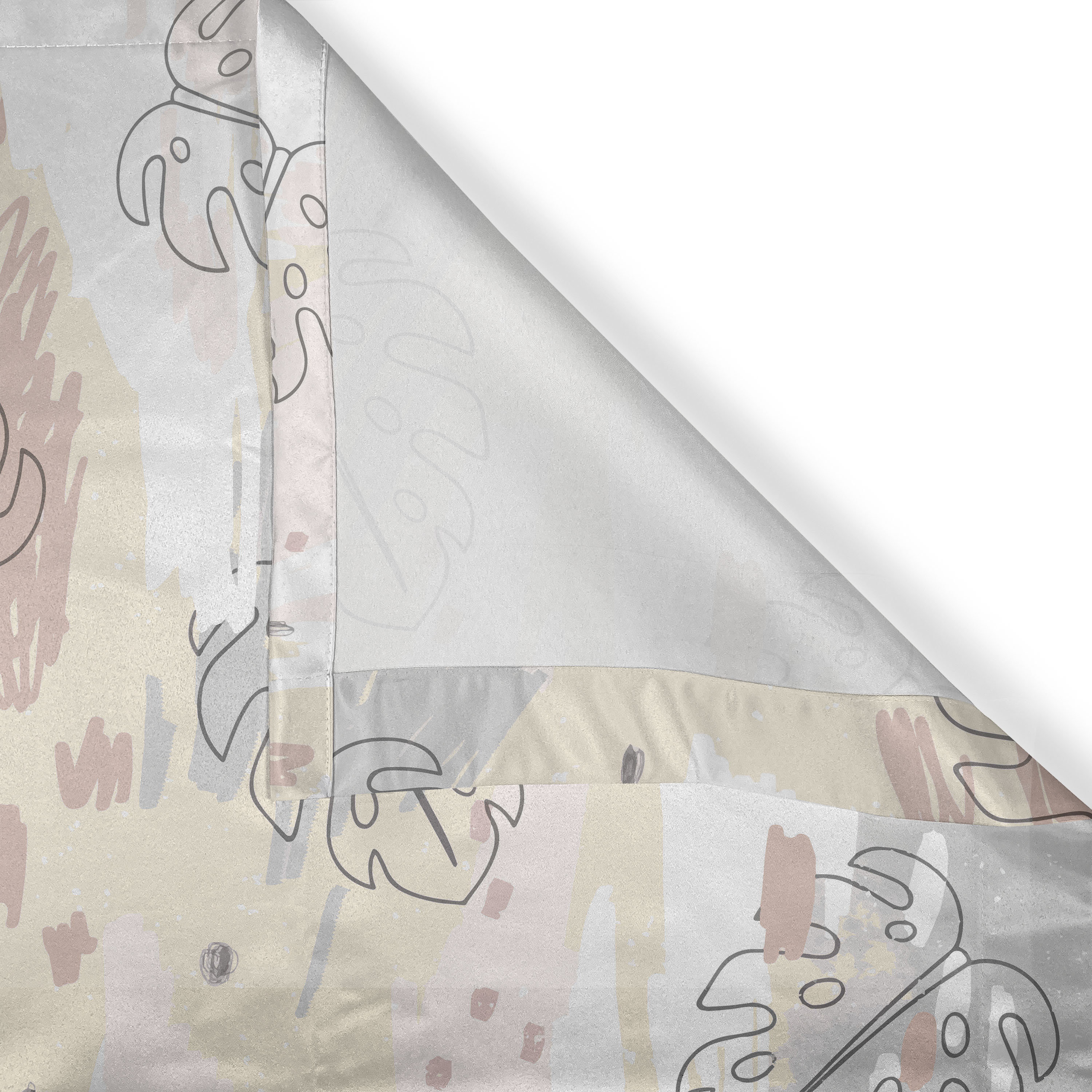 Dakota Fields Tropical Grommet Curtain Monsteras Brush Strokes 50" x 72 ...