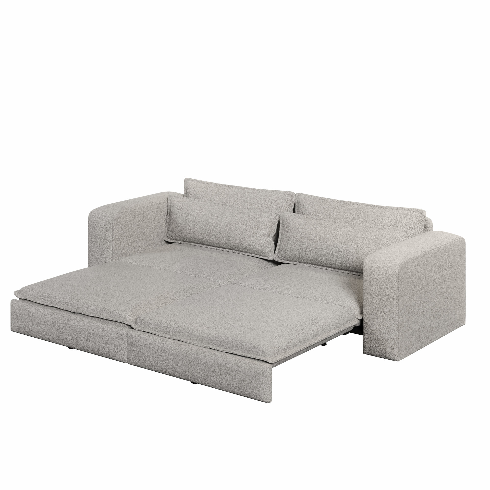 Latitude Run® King Size Teddy Sofa Bed, 3-in-1 Design with 2 Lumbar ...