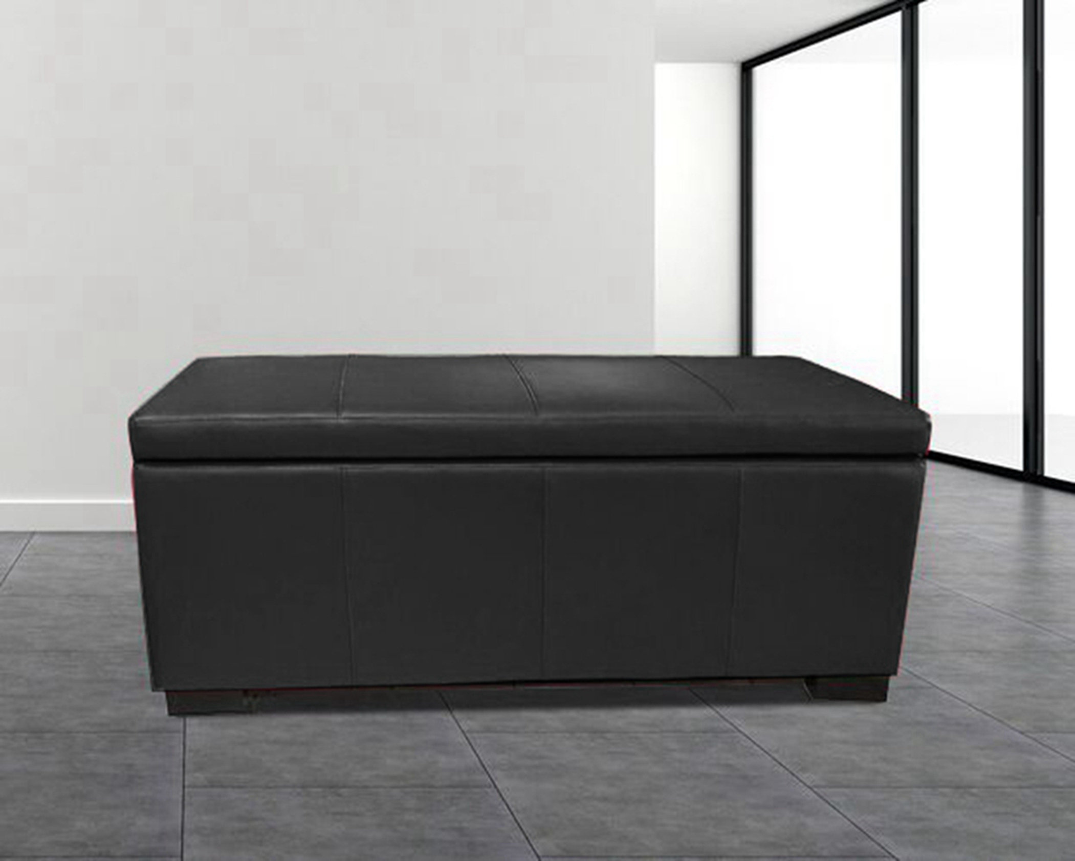 Latitude Run® Haslett 46" Wide Faux Leather Rectangle Storage Ottoman ...