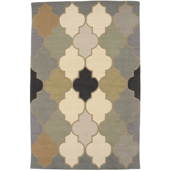 Canora Grey Rectangle Shanet Multicolored 5X8 Hand-Tufted Modern Rug ...