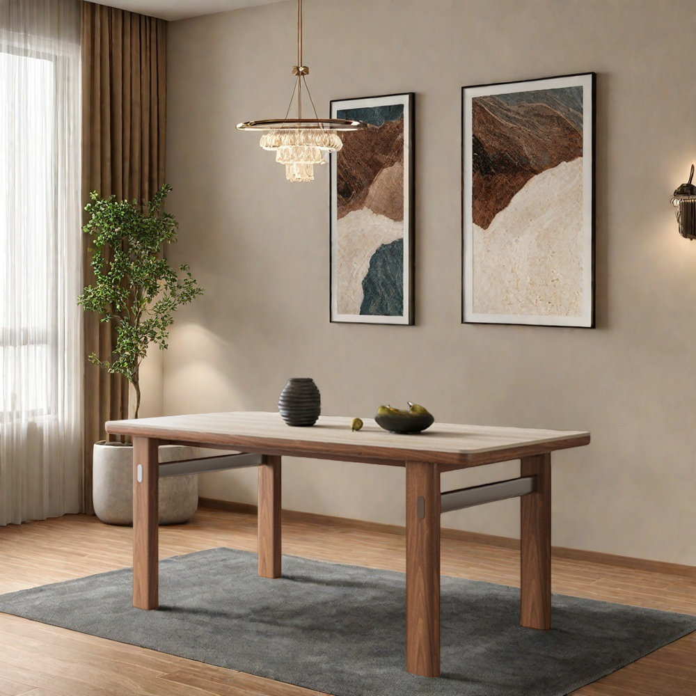 Brayden Studio® Solid wood minimalist high-end dining table | Wayfair