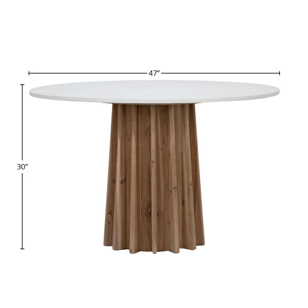 Birch Lane™ Skyr Round Solid Wood Base Dining Table | Wayfair