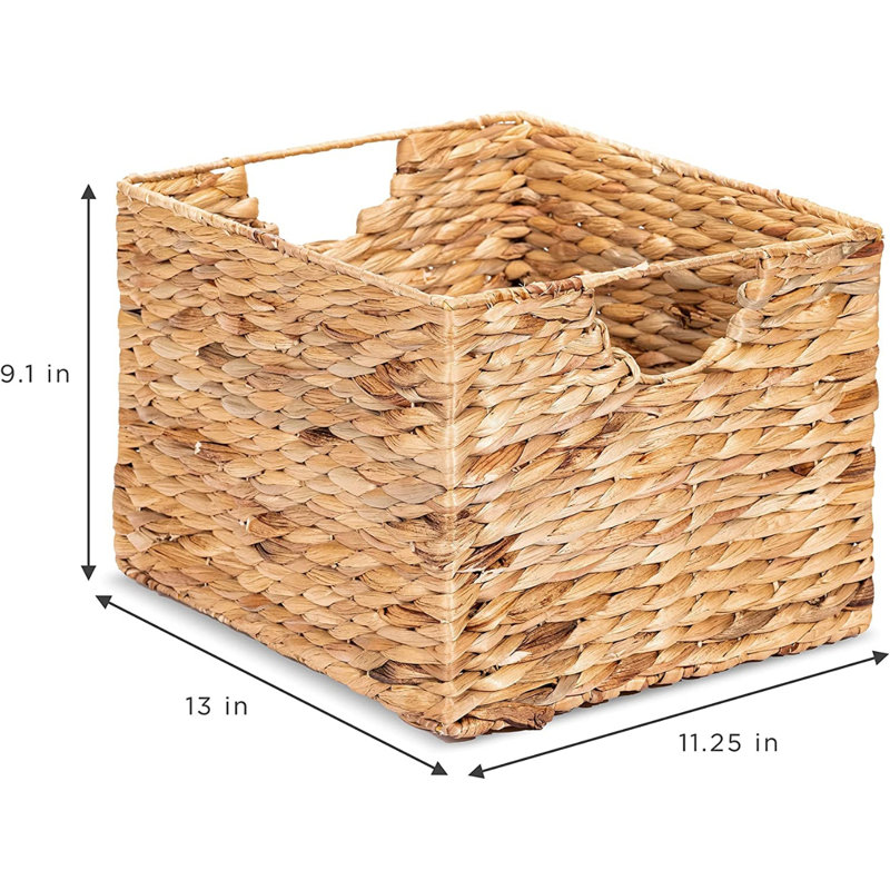 Sorbus Wicker Cube Basket with Handles Set of 3 | Wayfair