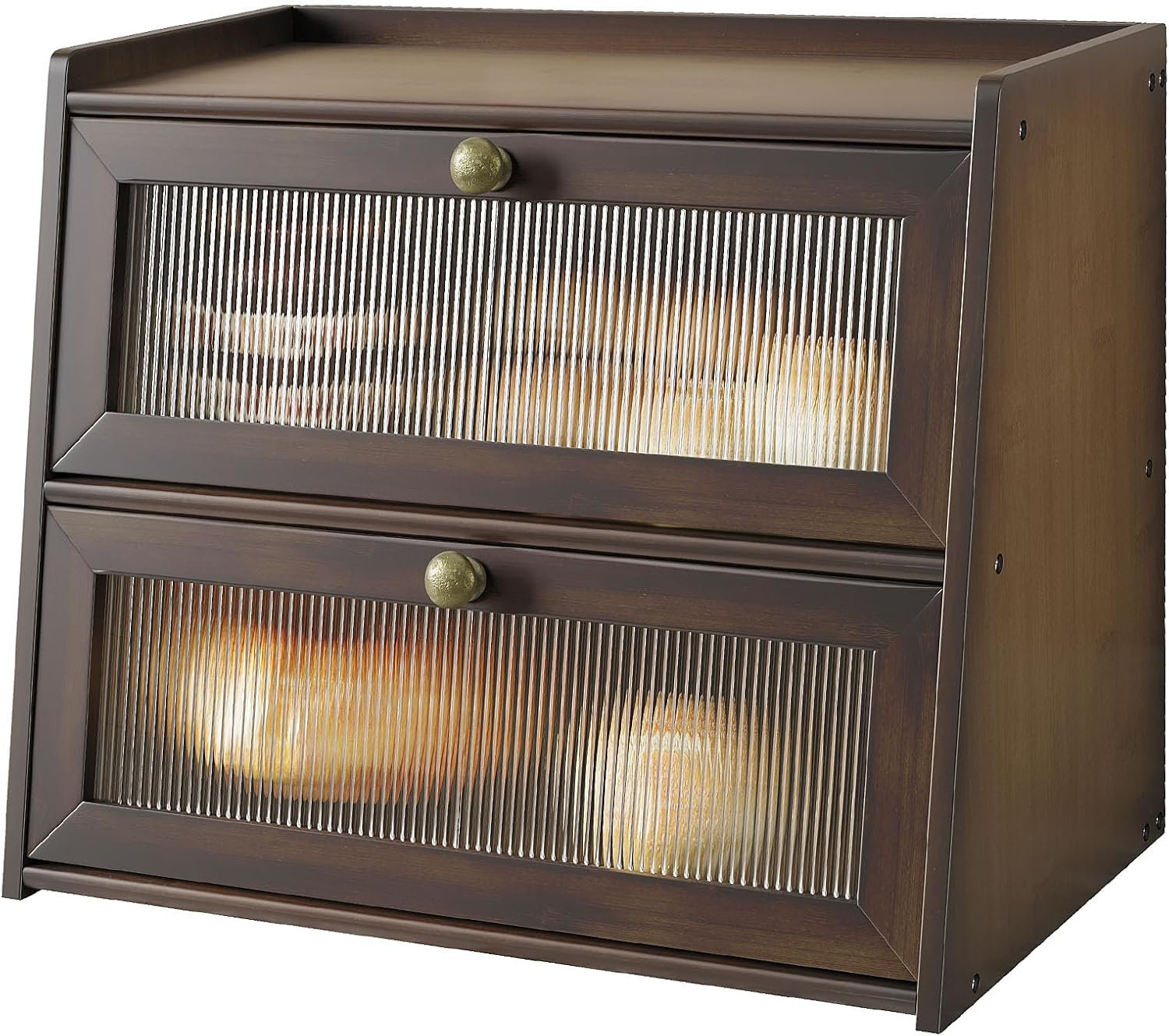 Hokku Designs Double Layer Large Bamboo Bread Box For Kitchen Counter ...