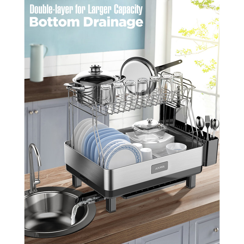 rayintelligent Stainless Steel 2 Tier Dish Rack & Reviews | Wayfair