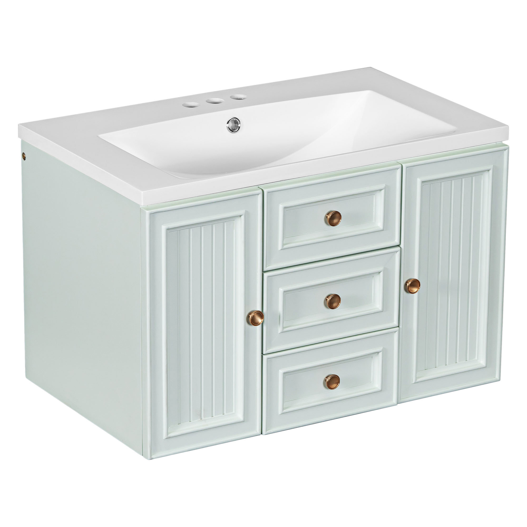 Winston Porter Michala Wall Mounted Single Bathroom Vanity With Ceramic