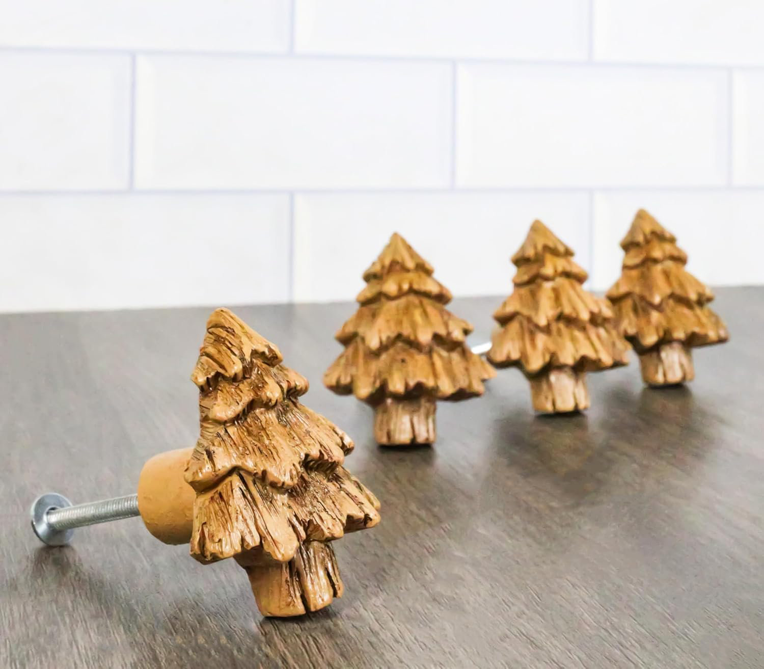 Lark Manor™ Set Of 4 Western Rustic Forest Pine Trees Faux Wooden ...