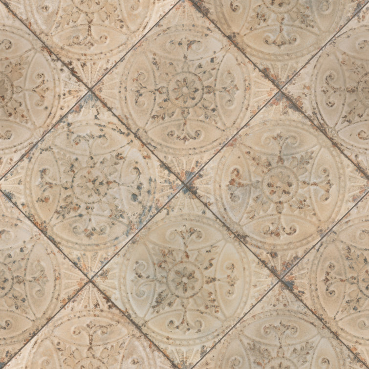 Merola Tile Saja Vintage 13" x 13" Ceramic Patterned Wall & Floor Tile ...