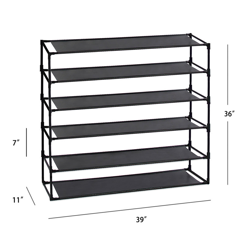 Rebrilliant 6 Tier Adjustable Fabric Shoe Rack Storage Organizer ...
