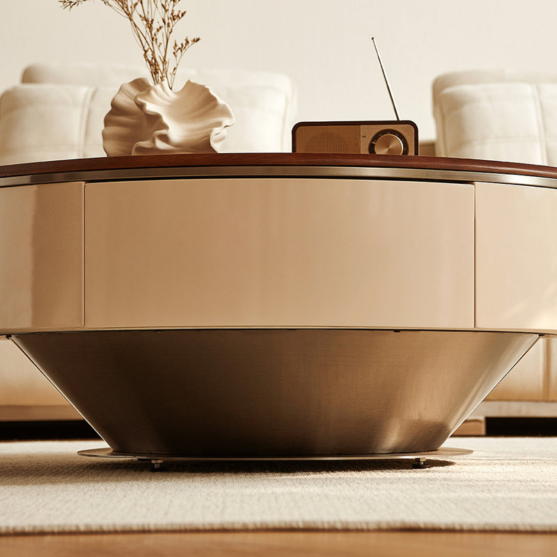 Bkoksety Simple Walnut Round Coffee Table Set | Wayfair