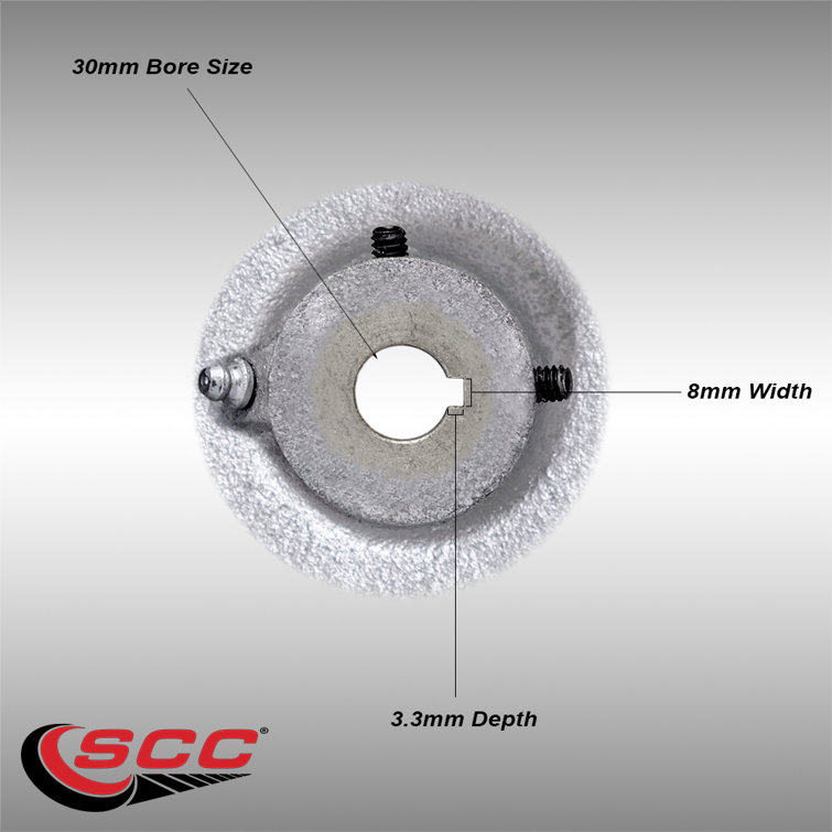 Service Caster 6" x 3" Poly Tread on Cast Iron Keyed Drive Wheel - 30mm ...