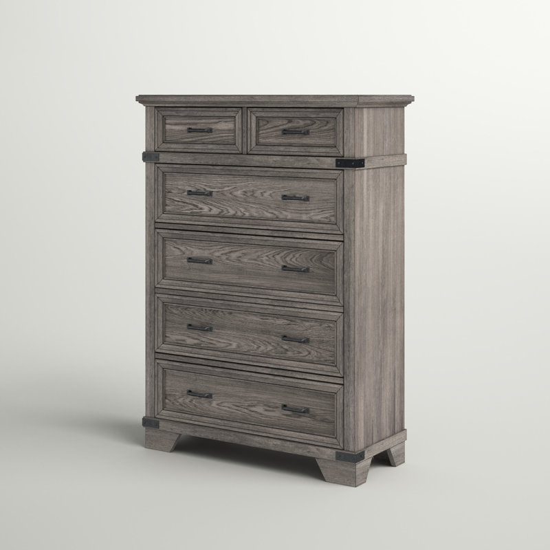 Three Posts™ Lacroix Forge Chest with 6 Drawers, Brushed Steel ...
