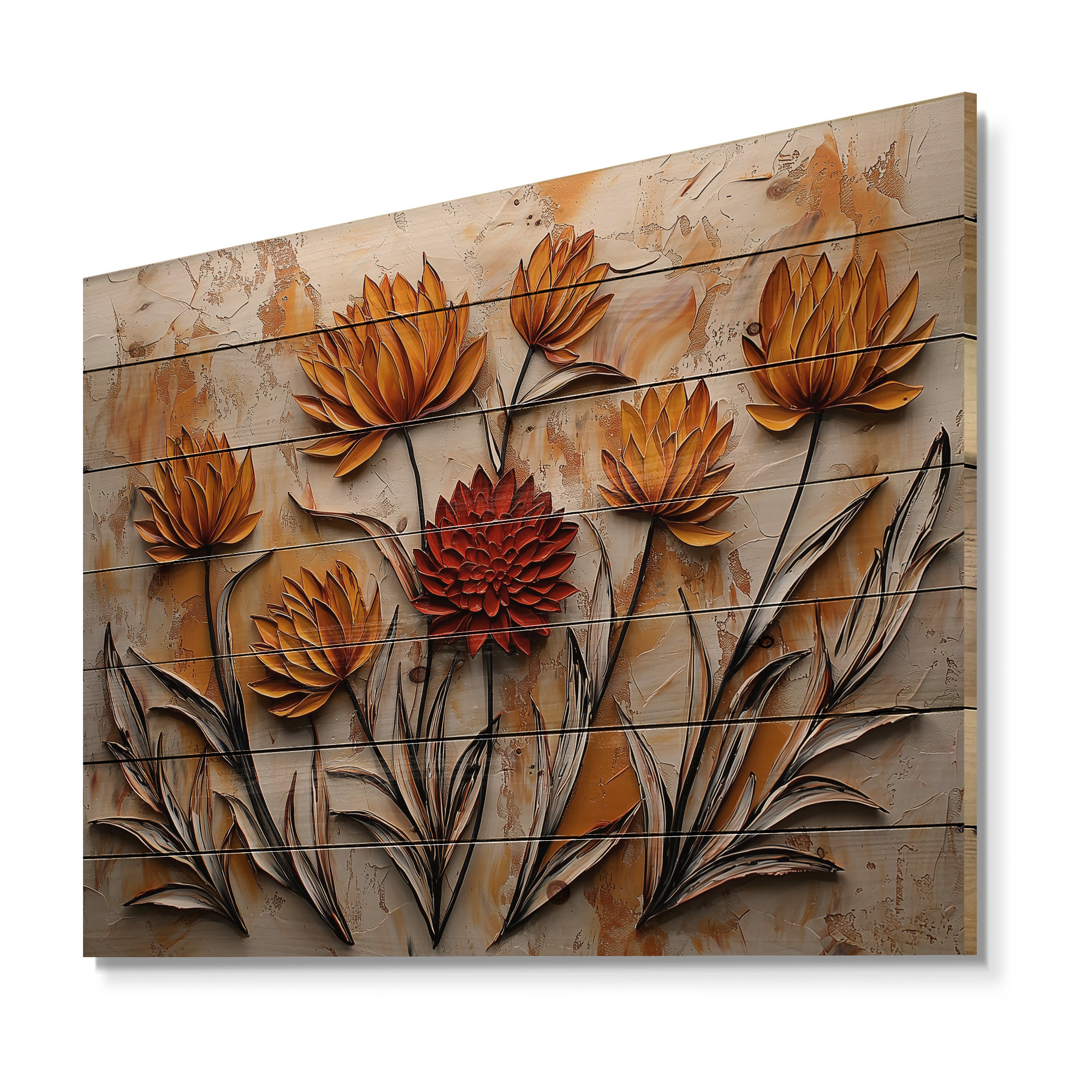 Ophelia & Co. White Orange Sunset Thistle Song Harmony II - Thistle ...