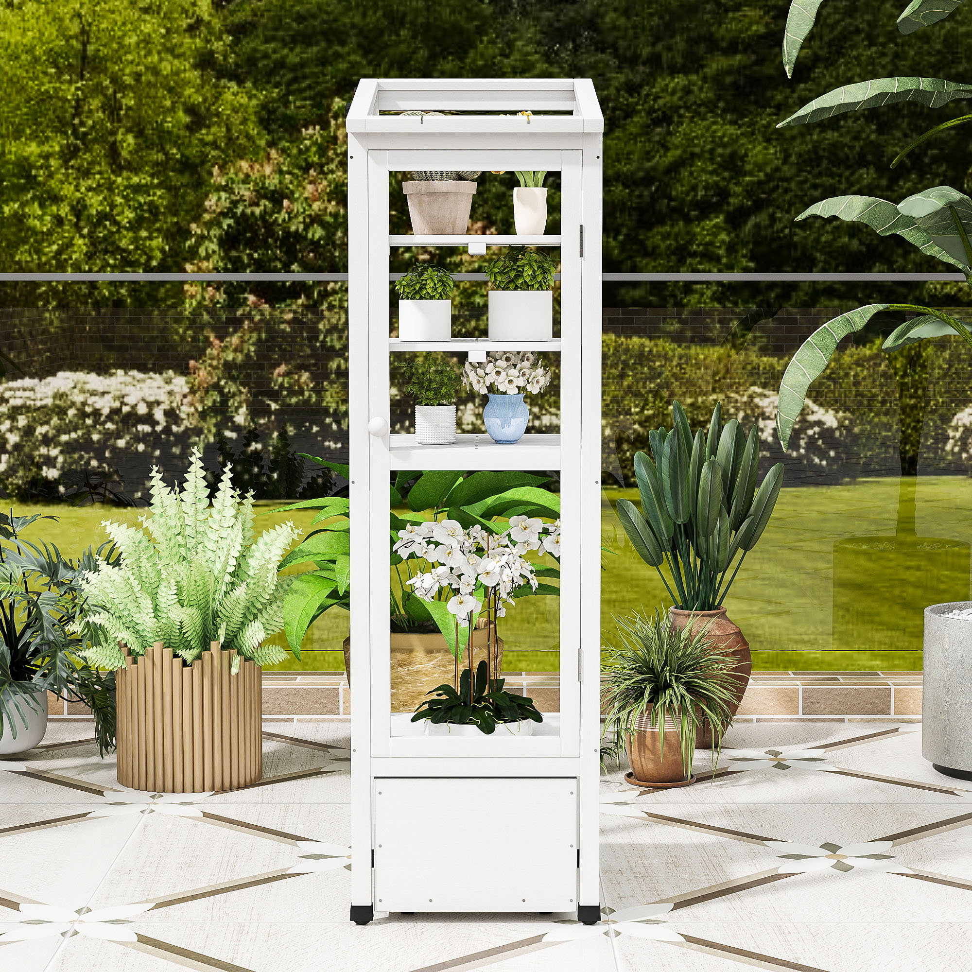 SIMPLE SIGNMAN SYSTEMS, INC. Mini Wood Greenhouse with Adjustable ...