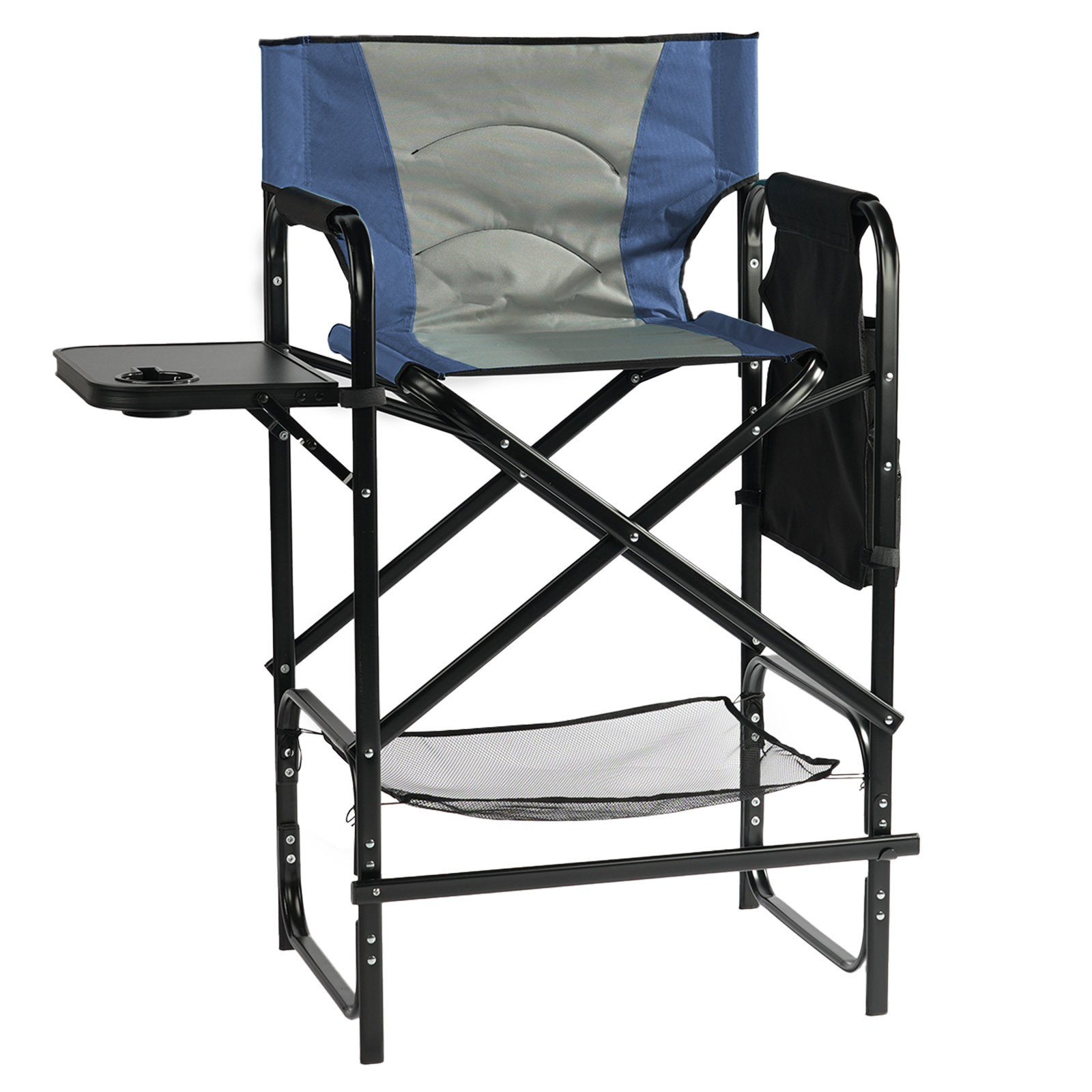 Arlmont & Co. 31In Iron Pipe Folding Director Chair With Built-In Cup ...