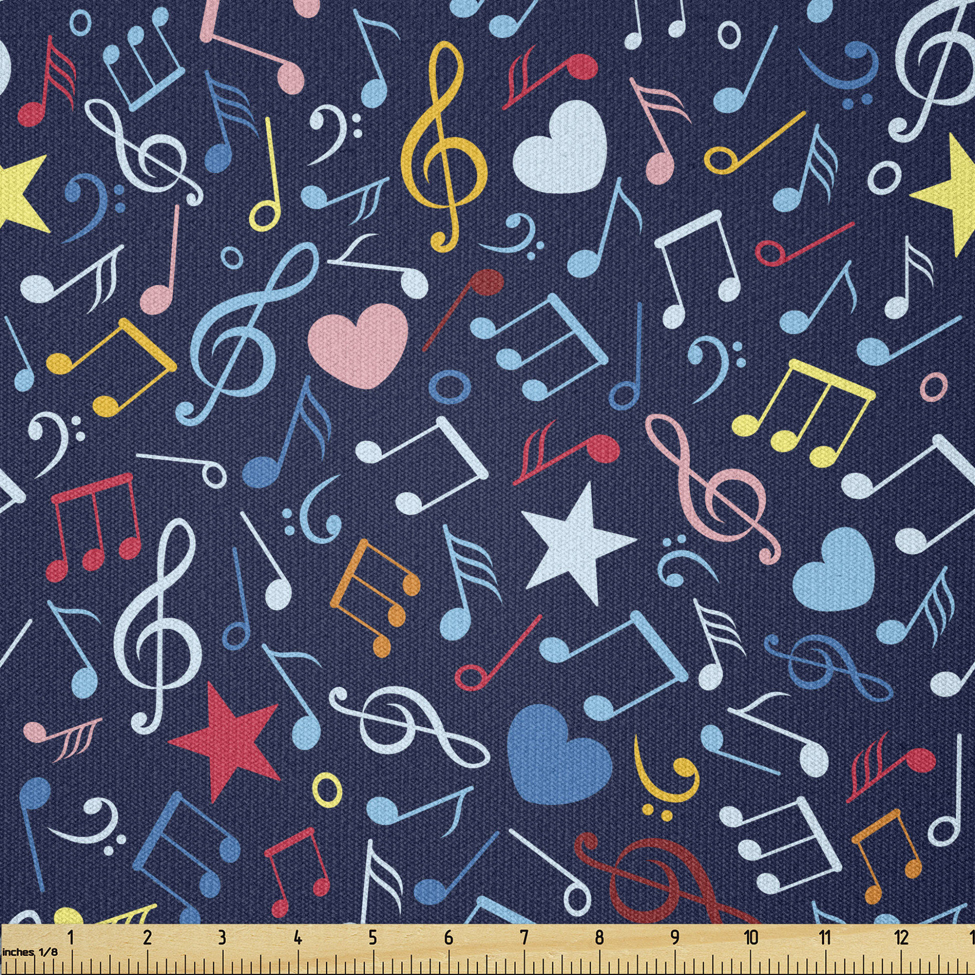 East Urban Home Desteni Hearts Notes Stars Melodic Multi-Purpose Fabric ...