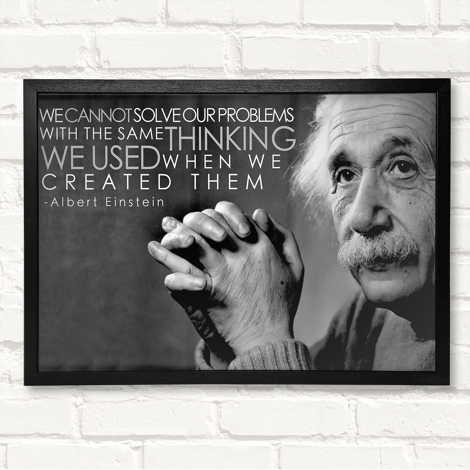 Latitude Run Motivational Quote Einstein Thinking - Closed Corner Frame ...