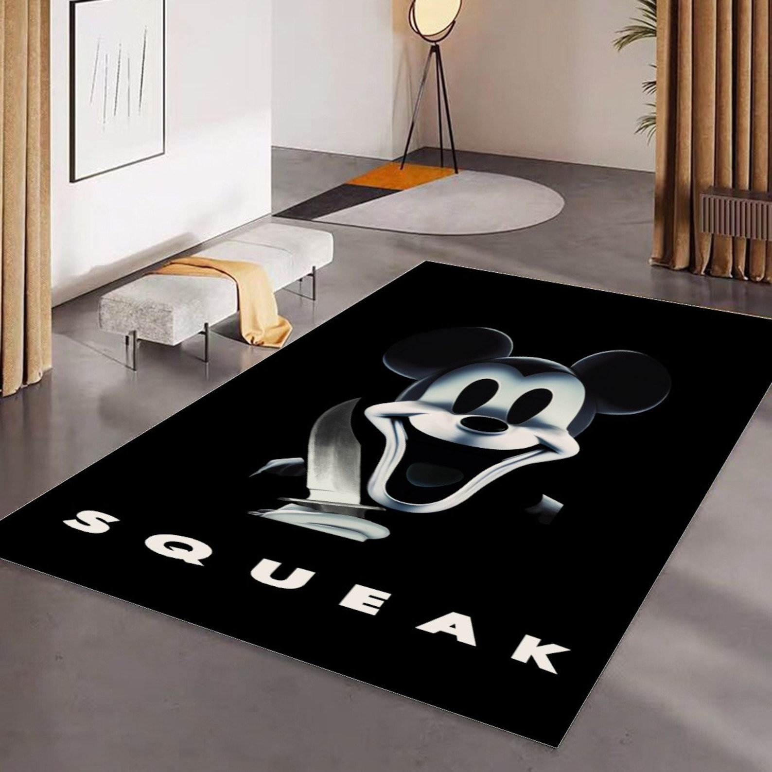TeexCorp Halloween Rug Squeak Mickey Ghostface Scream Rug Disney Horror ...