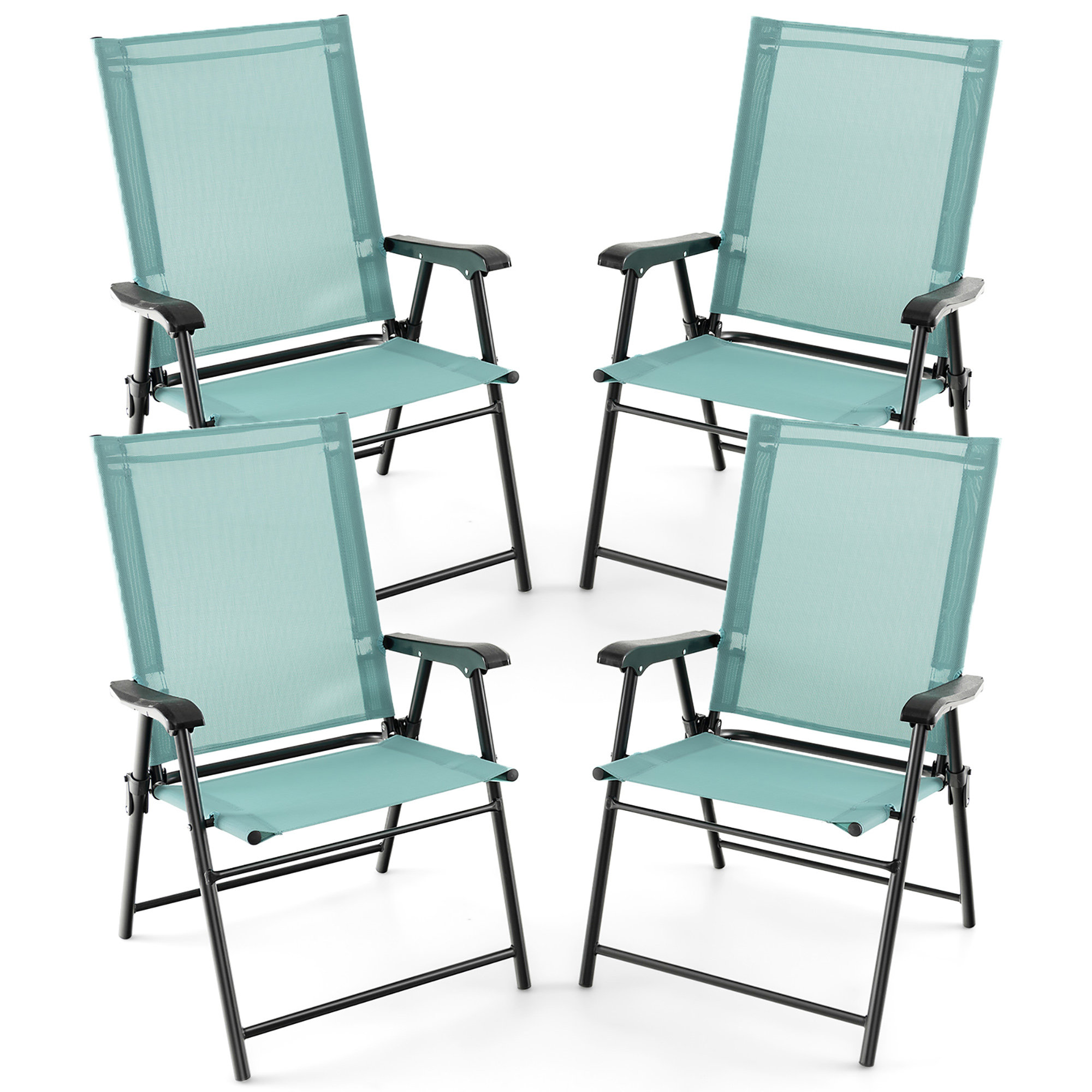 Lark Manor Antiwan Fabric Patio Folding Chair Folding Chair Set ...