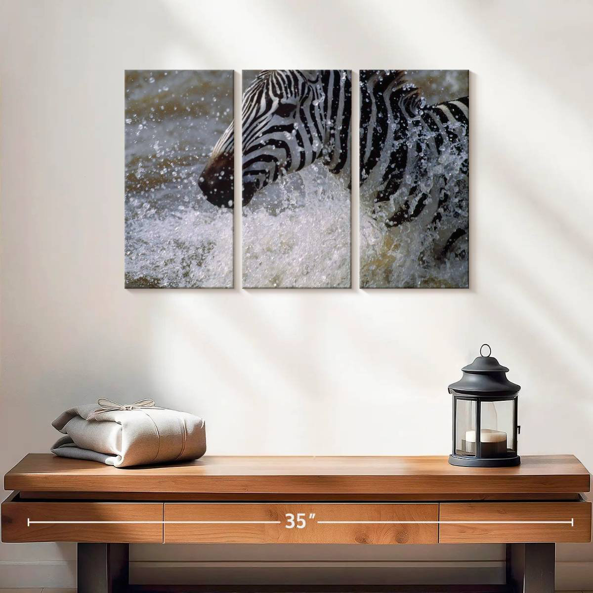 Ebern Designs Brampt Zebra Splash | Wayfair