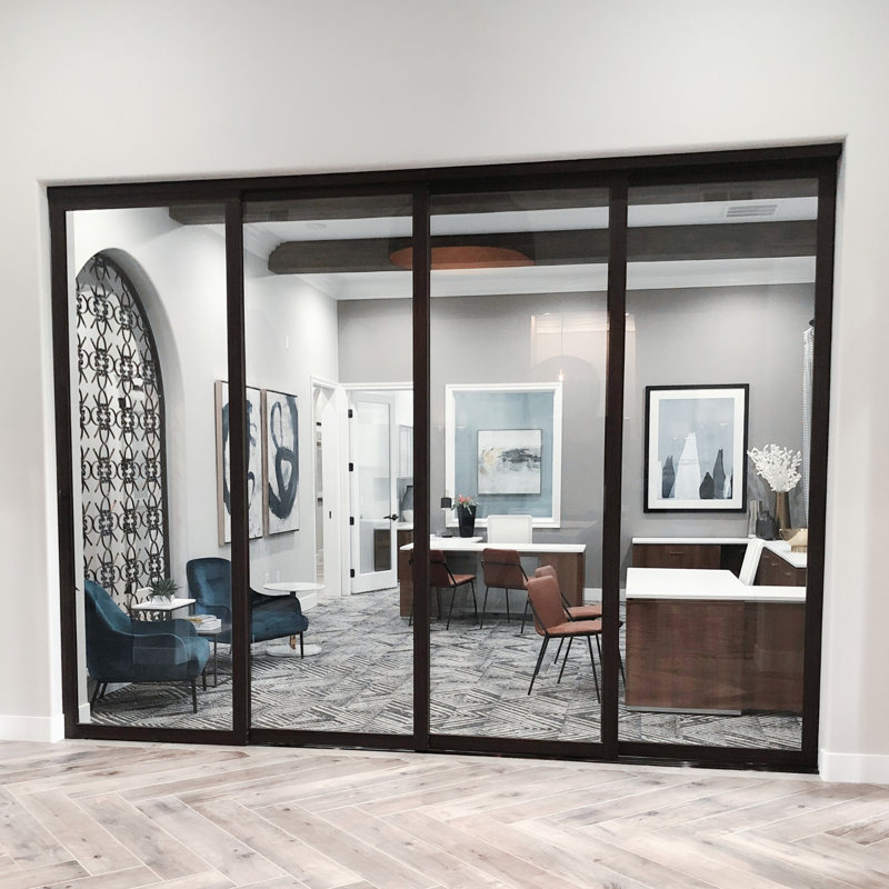 The Sliding Door Company 4 Panel Clear Glass Room Dividers - Sliding ...