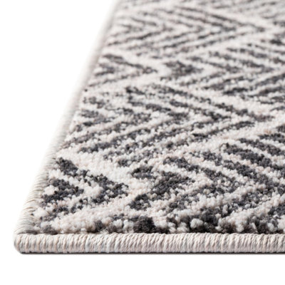 Everly Quinn Jera Performance Charcoal Ivory Rug & Reviews | Wayfair