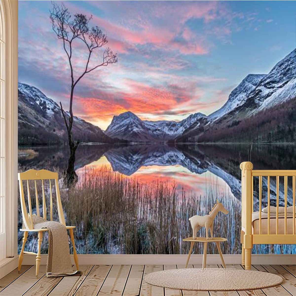 Millwood Pines Peel and Stick Canvas Wallpaper Wall Mural vibrant ...