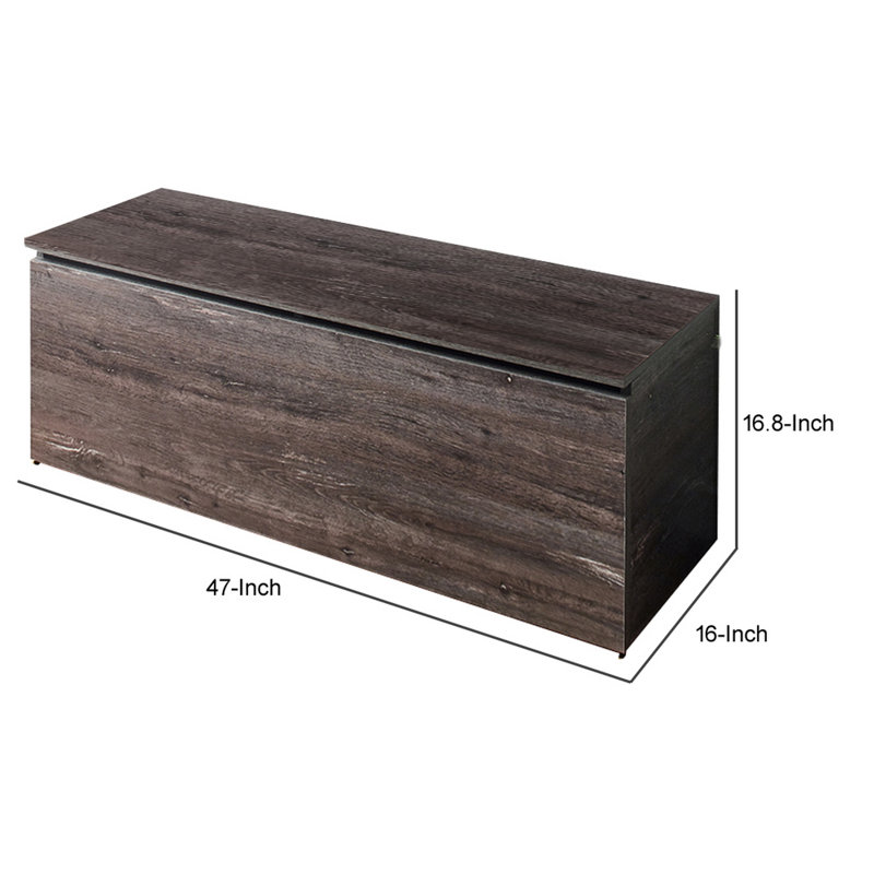 Benjara Lean Storage Bench Chest With Safety Hinges, Lift Top ...