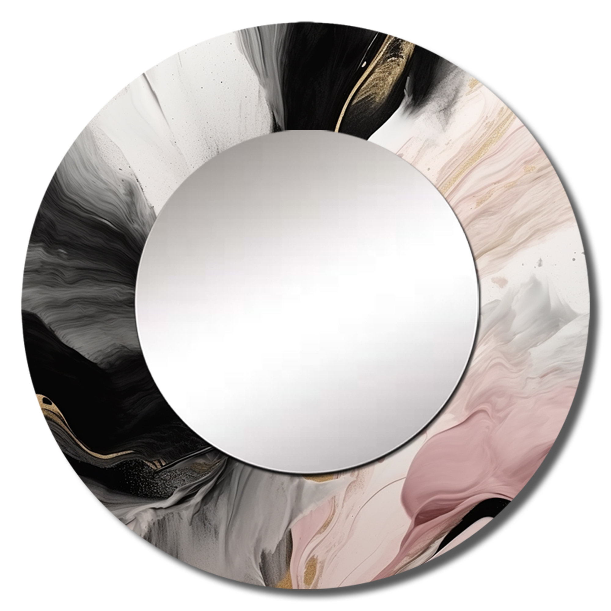 East Urban Home Phatima Pink And Gold Fluid Stone - Marble Large Wall ...