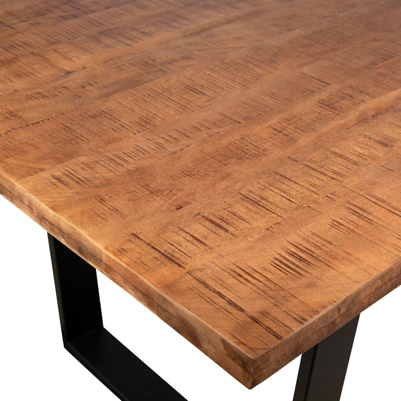 17 Stories Castro 96" Rectangular Acacia Wood Dining Table, Medium ...