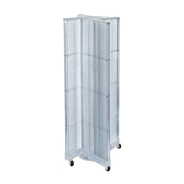 Azar Displays Pinwheel Pegboard Floor Display on Wheeled Base. Panel ...