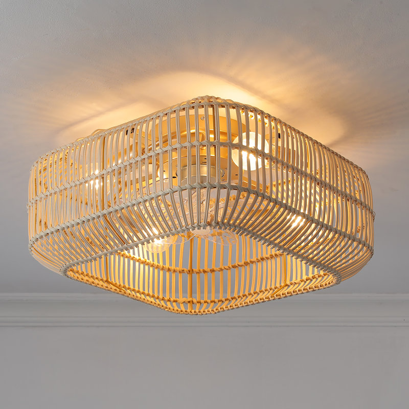 Bay Isle Home™ 20"Rattan Ceiling Fans with Lights and Remote, Low ...