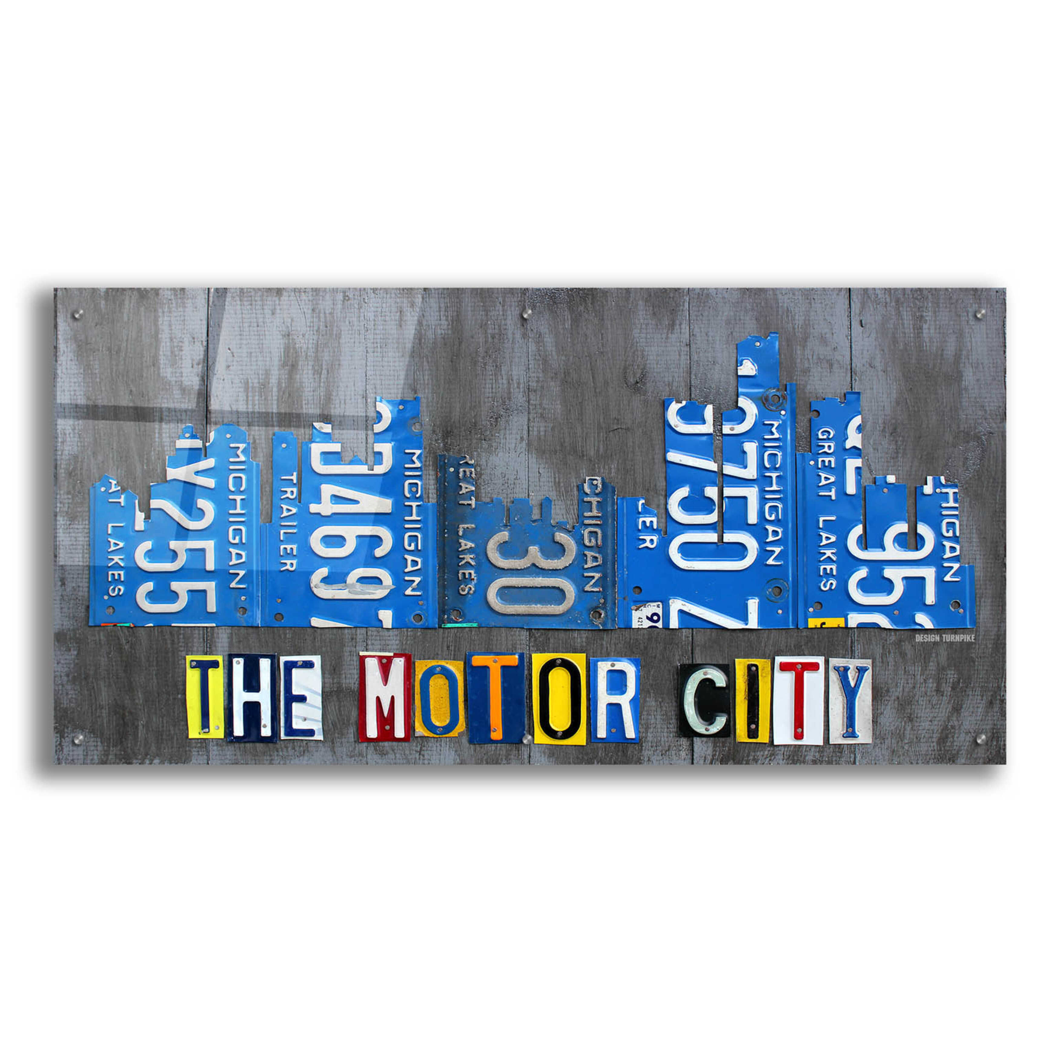 Williston Forge Detroit City Skyline License Plate Art On Plastic ...