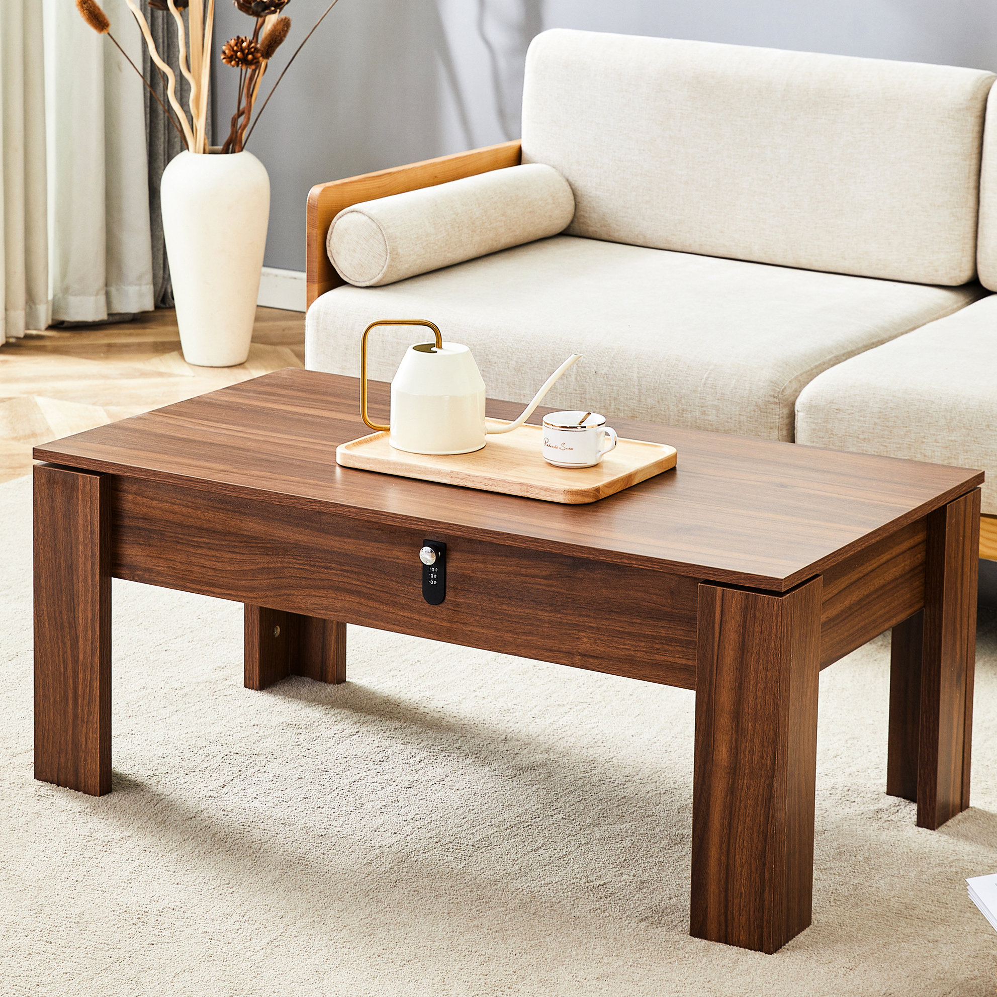 Ebern Designs Table With Protected Lock - Firearms, Wine, 39.89x21.6x16 ...