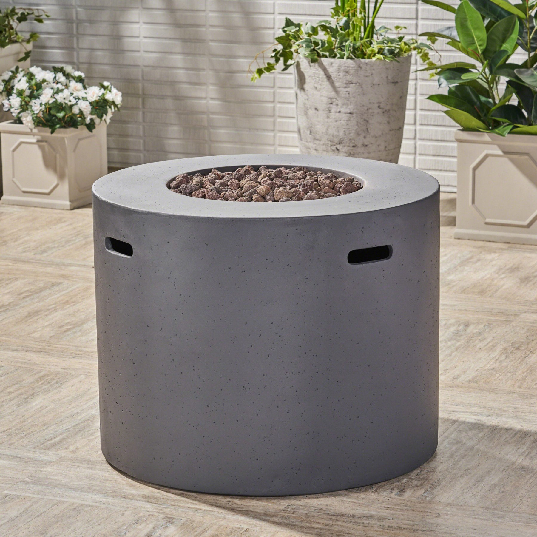 Latitude Run® 31" ROUND MGO FIRE PIT- 40 000 BTU | Wayfair