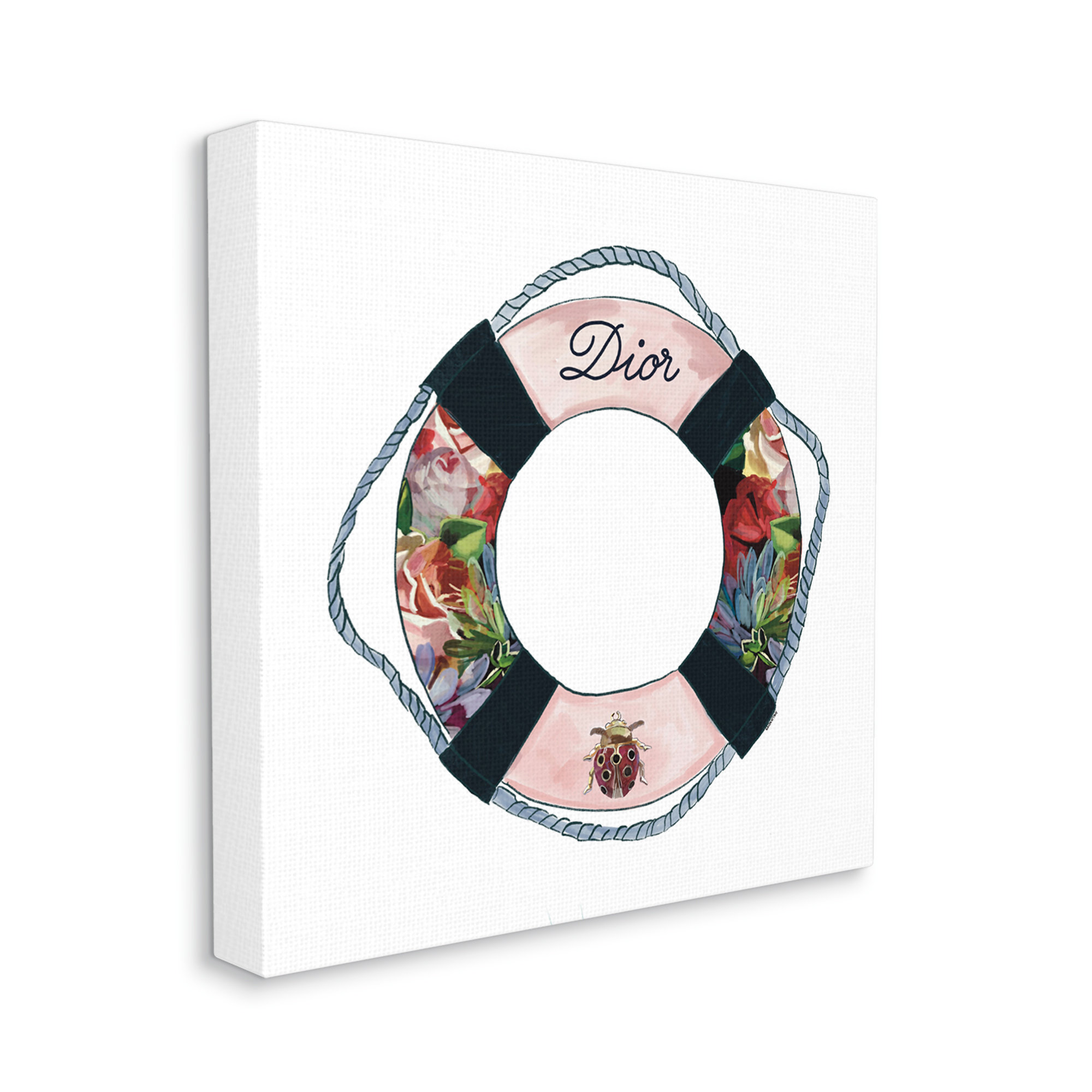 Stupell Industries " Floral Patterned Life Preserver Upscale Fashion ...