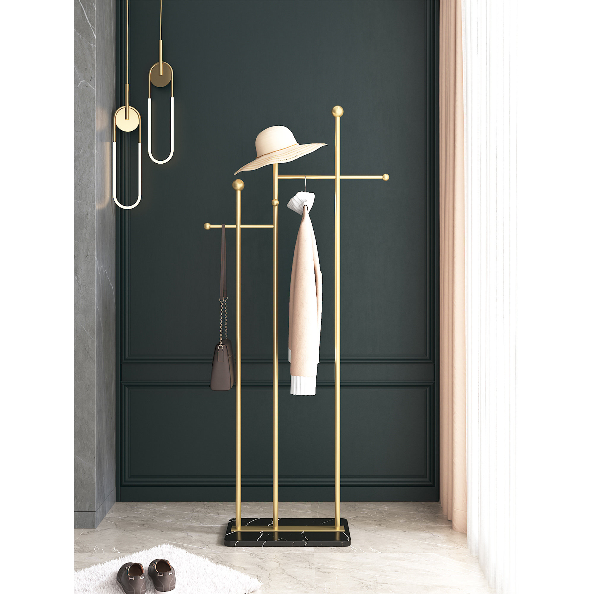 Mercer41 Eimie Steel 6 - Hook Freestanding Coat Rack with Weighted ...