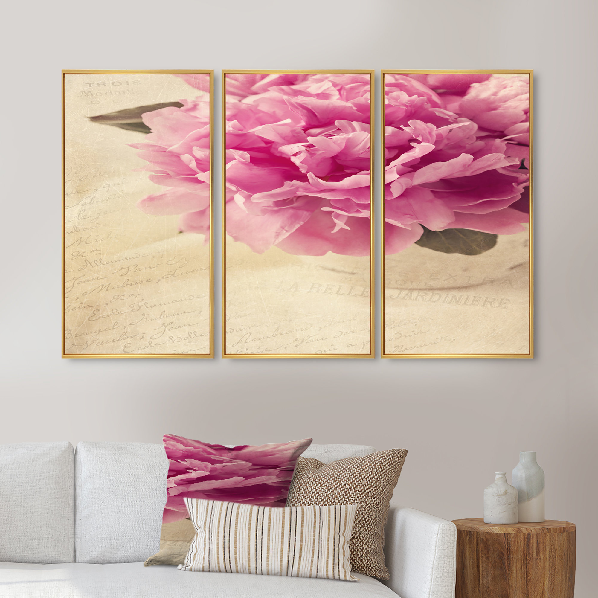 Ophelia & Co. Peony Flowers In Vase On Table - Floral Framed Canvas ...