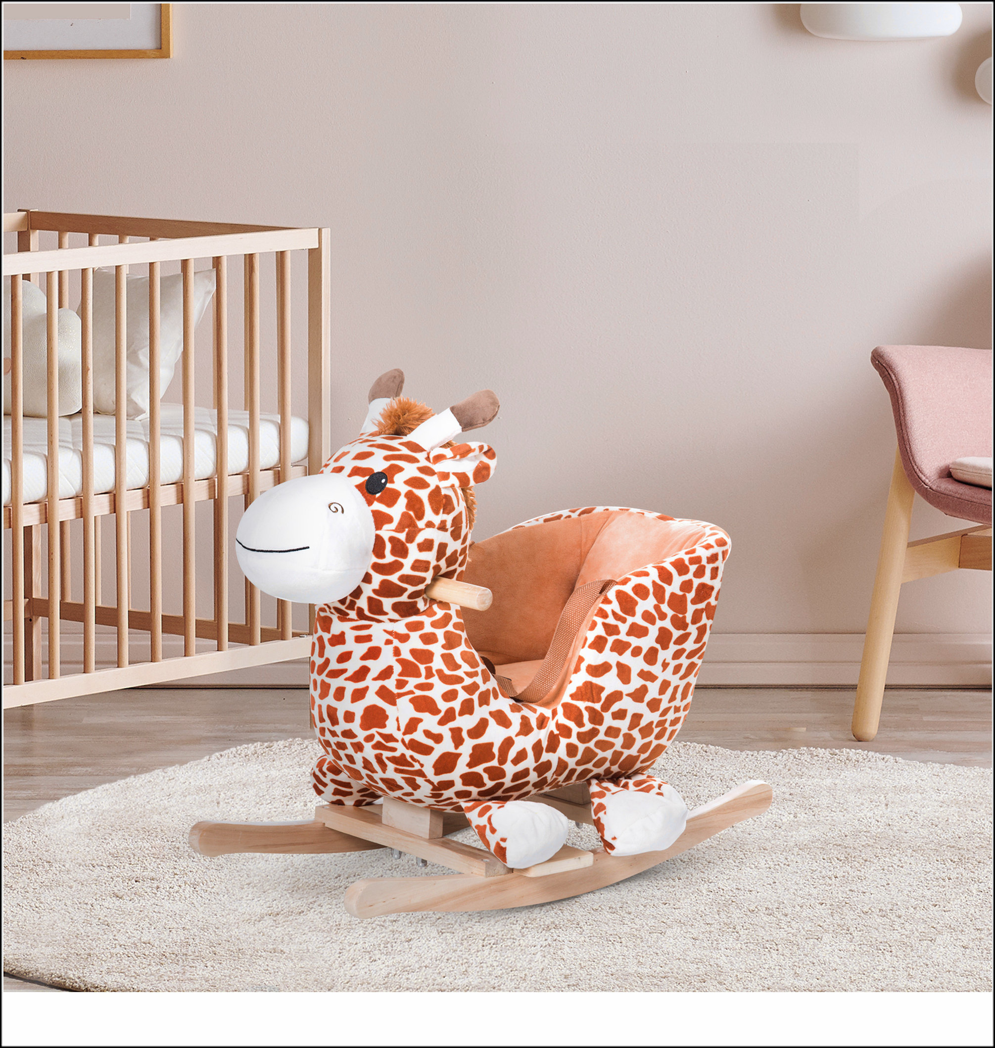 Ophelia & Co. Qaba Kids Rocking Horse Giraffe Style Themed Ride-On ...